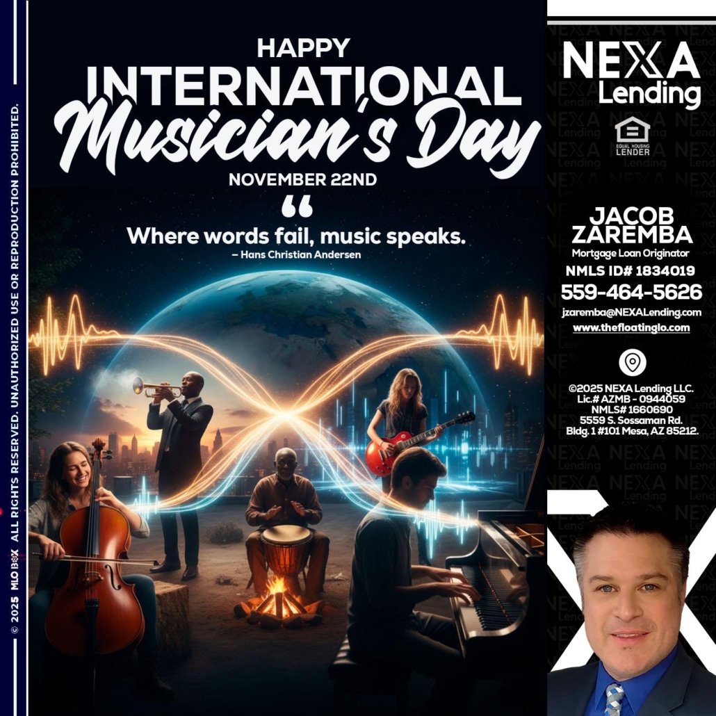 HAPPY INTERNATIONAL MUSICIAN'S DAY - Jacob Zaremba -MLO RMLO CMLO